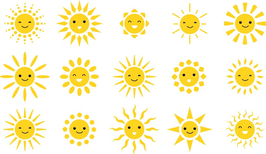 Smiling sun Vector Images & Graphics for Commercial Use | VectorStock