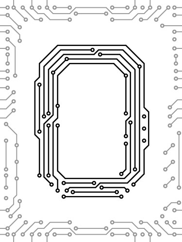 Alphabet of printed circuit boards Royalty Free Vector Image