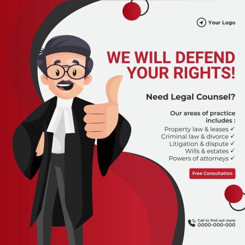 Banner design of attorney and law template Vector Image