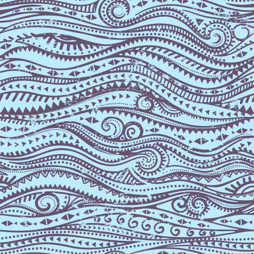 Blue vintage waves Royalty Free Vector Image - VectorStock