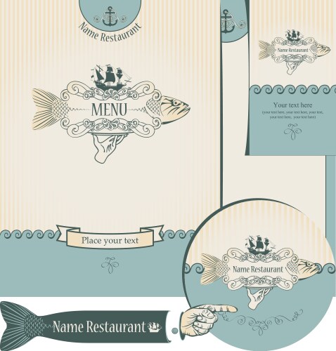 Menu fish and seafood Royalty Free Vector Image