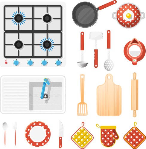 Kitchen icons Royalty Free Vector Image - VectorStock