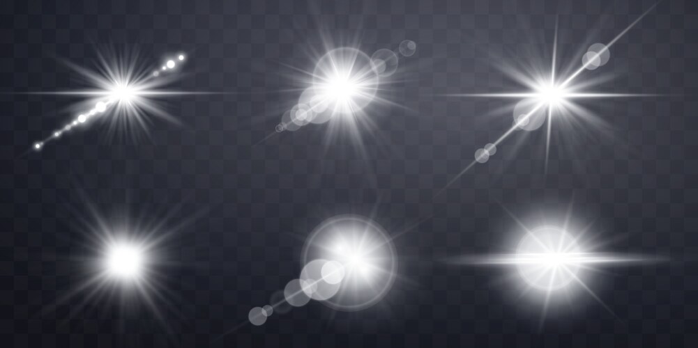Transparent lens flare effect set Royalty Free Vector Image