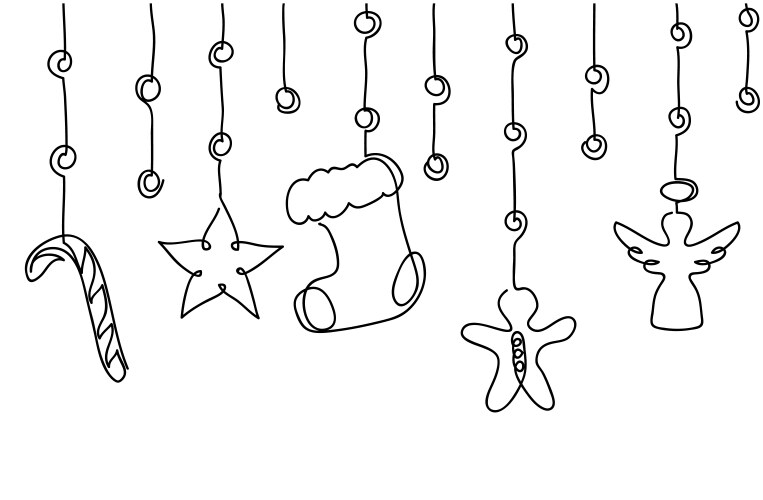 One Line Drawing Xmas Christmas Vector Images (over 1,500)