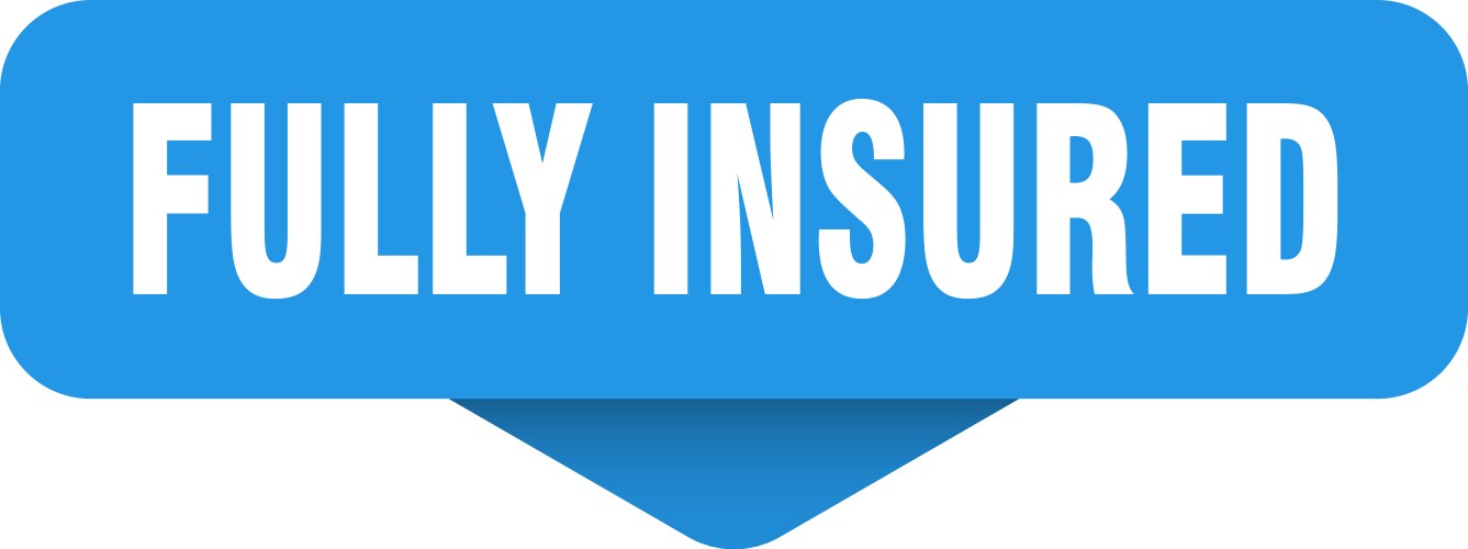 Fully insured sticker sign Royalty Free Vector Image