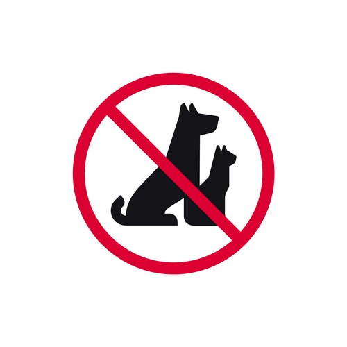 Animals are not allowed red forbidden sign Vector Image