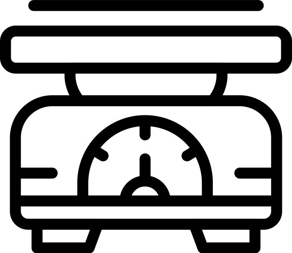 Culinary weighing scale icon outline Royalty Free Vector
