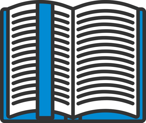Icon of open book with bookmark Royalty Free Vector Image