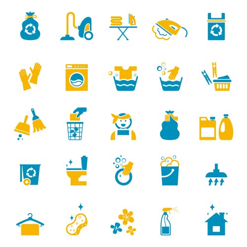 Cleaning cartoon icons Royalty Free Vector Image