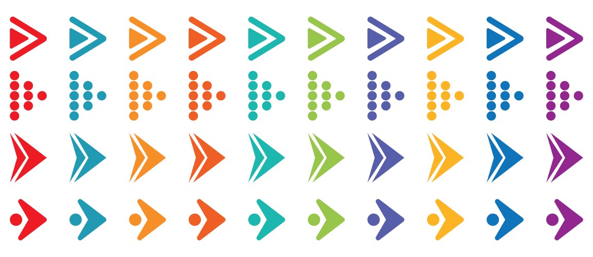 Bullet points arrows set numbers from 1 to 10 Vector Image