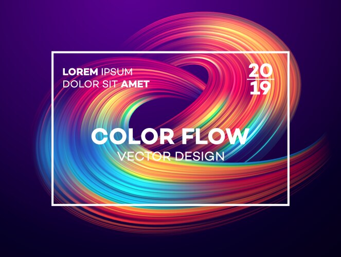 Modern colorful flow poster wave liquid shape Vector Image