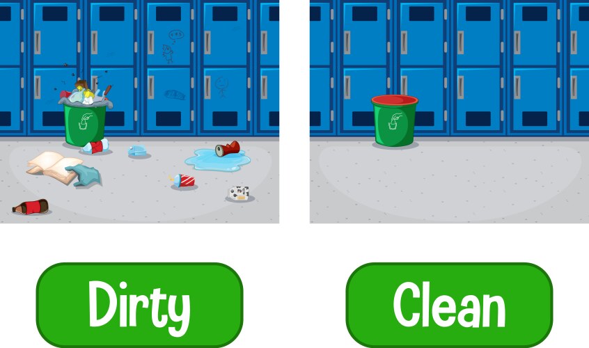 Opposite adjectives long and short Royalty Free Vector Image