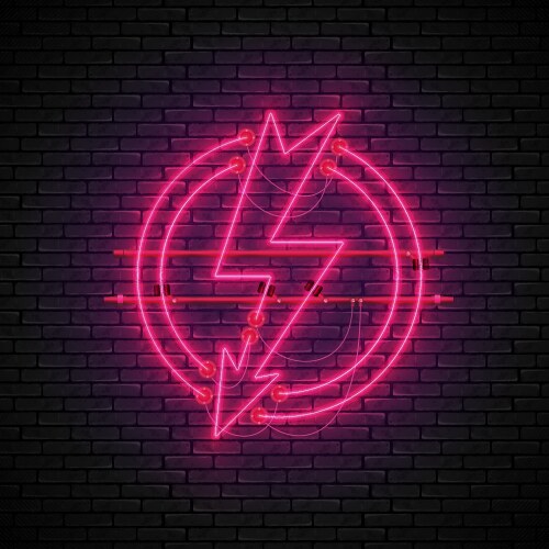 Number seven symbol neon sign seventh Royalty Free Vector