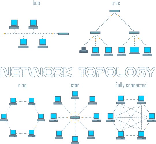 Star network topology lan design networking Vector Image