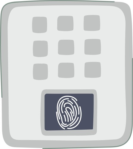 Authentication biometric security device cartoon Vector Image