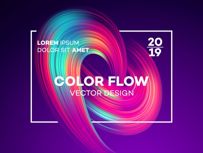 Modern colorful flow poster wave liquid shape Vector Image