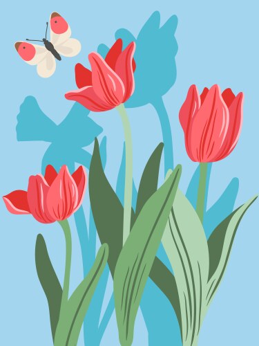 Drawing spring flowers Royalty Free Vector Image