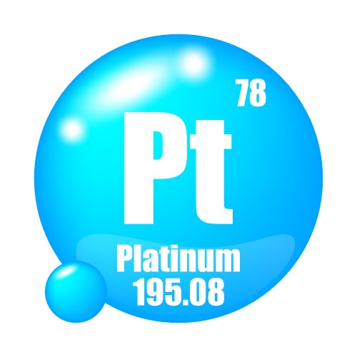 Platinum icon pt chemical element atomic number Vector Image