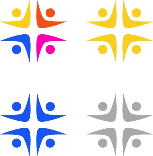 Colorful people together teamwork sign symbol Vector Image