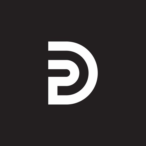 Letter dp geometric line logo Royalty Free Vector Image