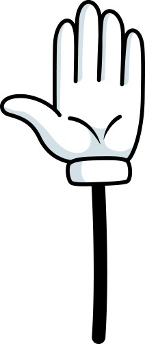 Forefinger up one number comic hand gesture Vector Image
