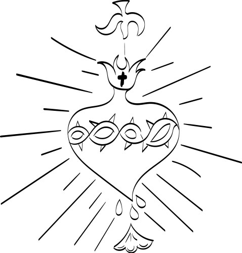 Sacred heart jesus drawing Royalty Free Vector Image