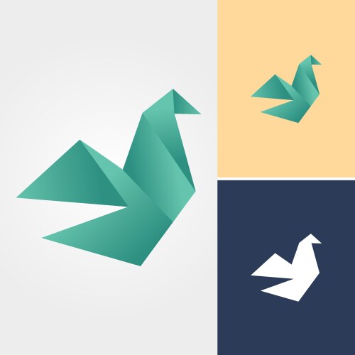 Paper craft animals logo Royalty Free Vector Image