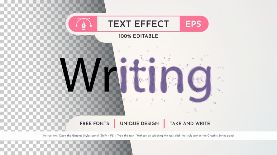 Sewing thread text effect graphic style mockup Vector Image