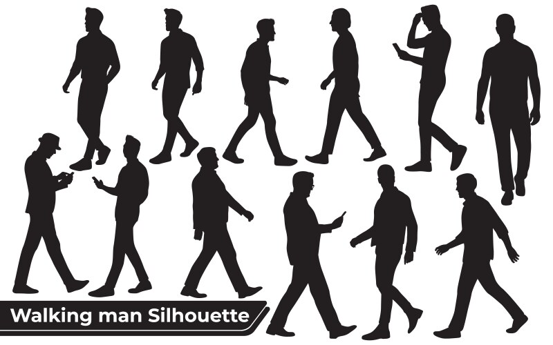 People Walking Silhouette Vector Images (over 20,000)