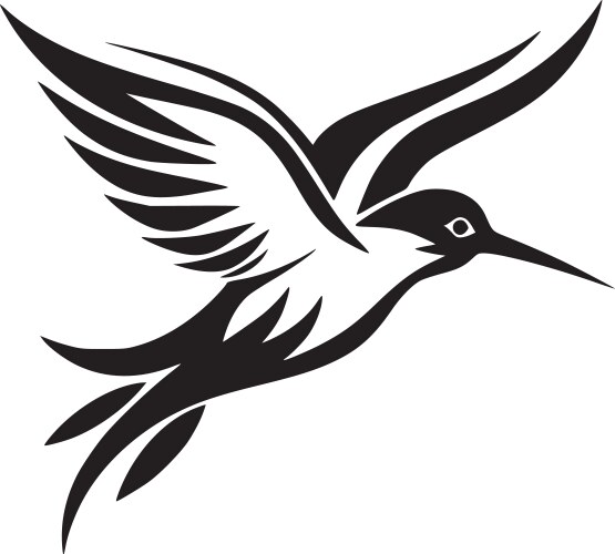 Black and White Hummingbird Vector Images (over 5,600)