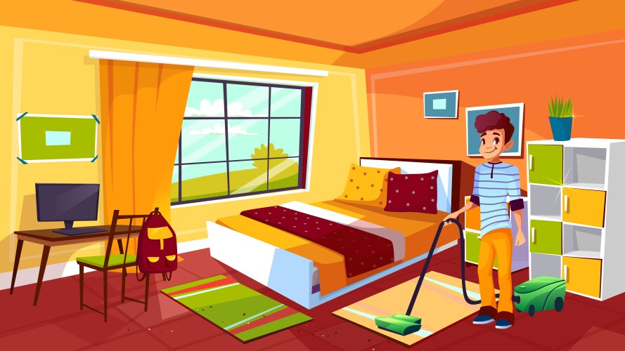 Students Cleaning Cartoon Vector Images (over 1,300)