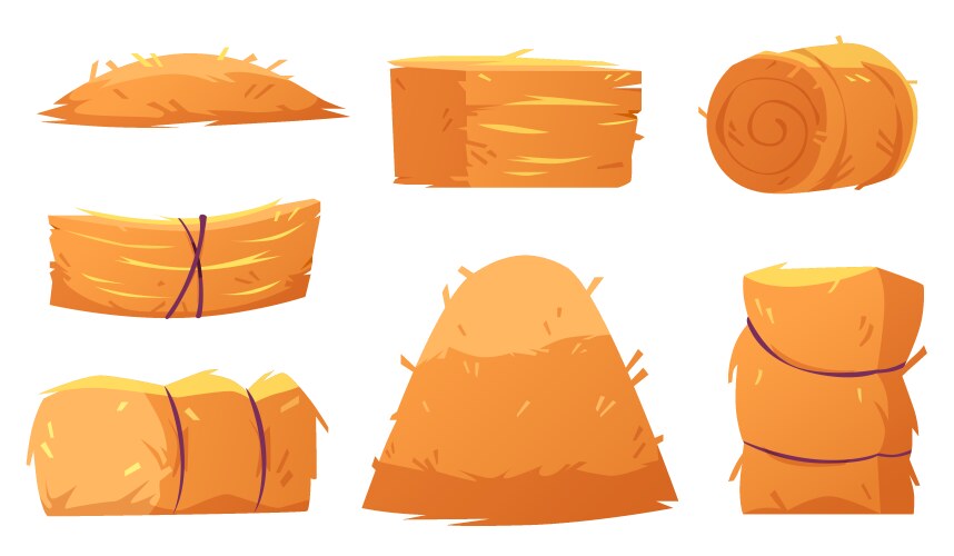 Cartoon hay bales Royalty Free Vector Image - VectorStock