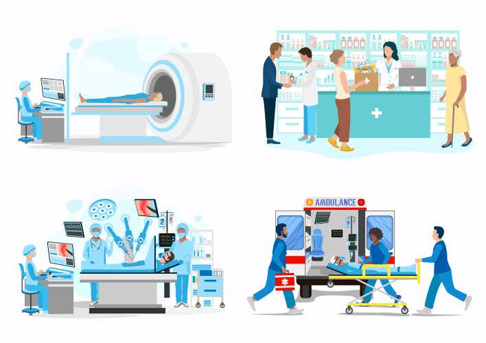 Doctor and patient set Royalty Free Vector Image