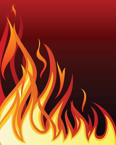 Flaming yellow cross on black background Vector Image