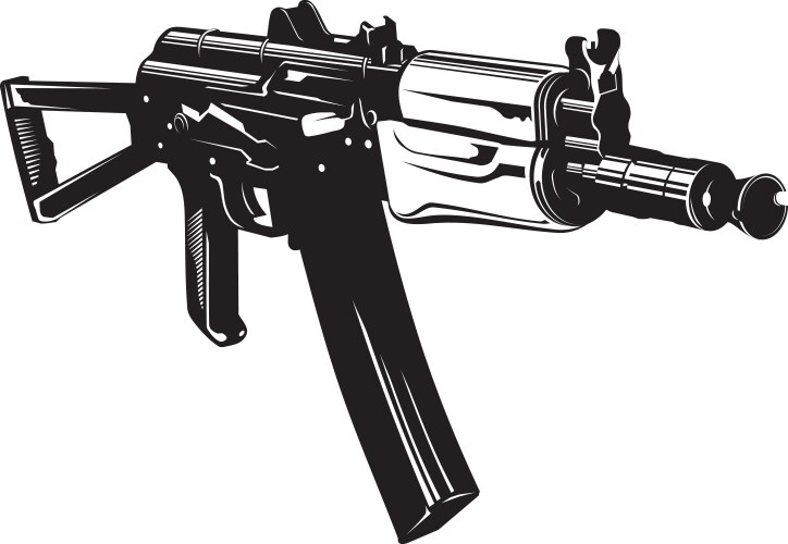 Set machine gun Royalty Free Vector Image - VectorStock