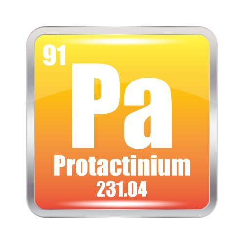Pa icon protactinium element atomic number 91 Vector Image