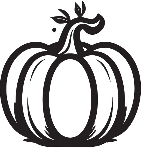 Black and white drawing pumpkin Royalty Free Vector Image