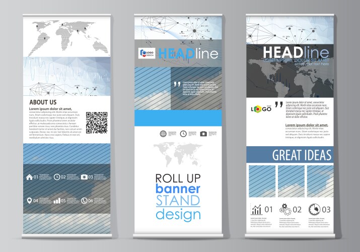 Roll up banner stand template Royalty Free Vector Image