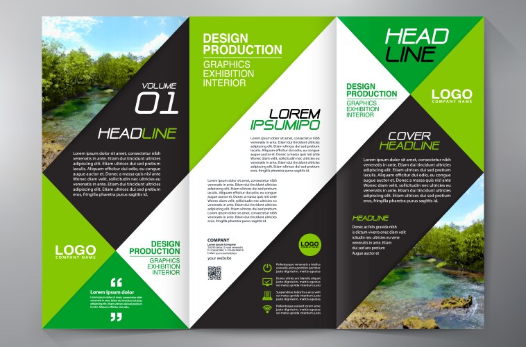 Brochure 3 fold flyer design a4 template Vector Image
