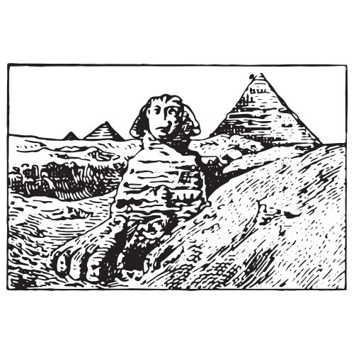 Giza pyramids vintage engraving Royalty Free Vector Image