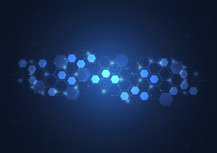 Abstract technology blue hexagons pattern Vector Image