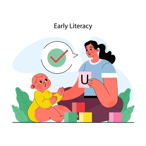 Early childhood education kid preschool learning Vector Image