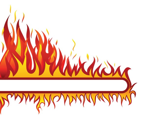 Burning fire flame on a white background Vector Image