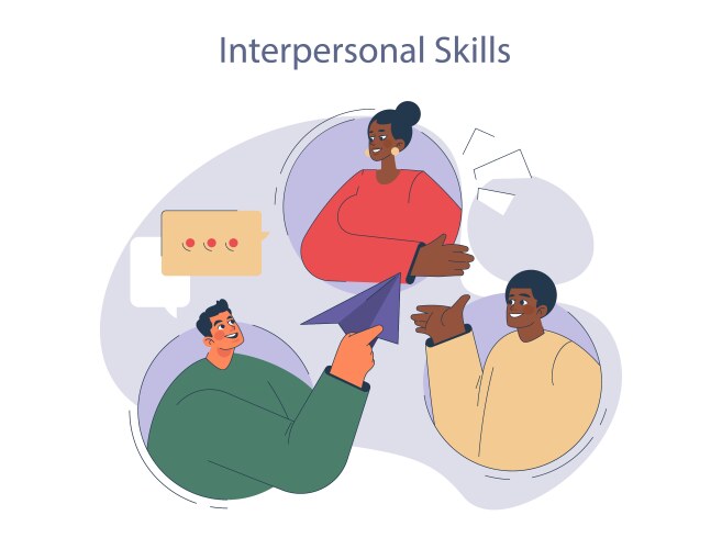 Interpersonal skills theme Royalty Free Vector Image