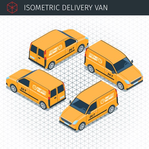 Isometric camper van Royalty Free Vector Image