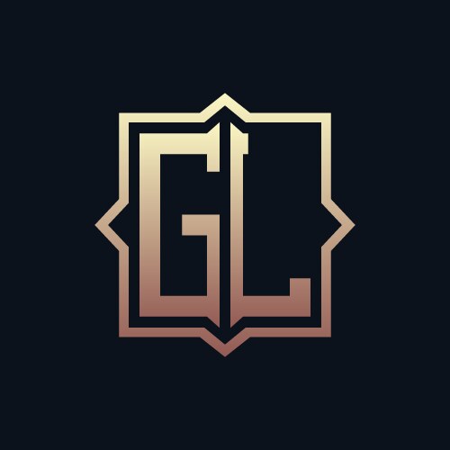 Modern gl monogram logo design initial letter gl Vector Image