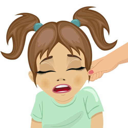 Cartoon mama hugs her daughter Royalty Free Vector Image