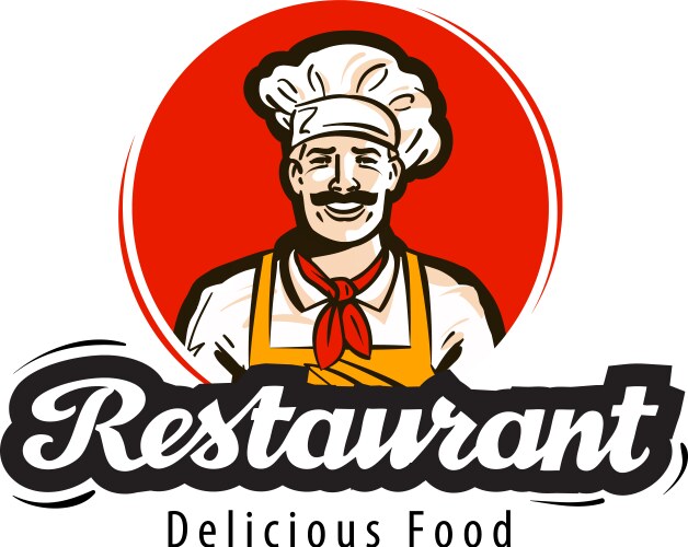 Cafe restaurant logo diner or cook chef Royalty Free Vector