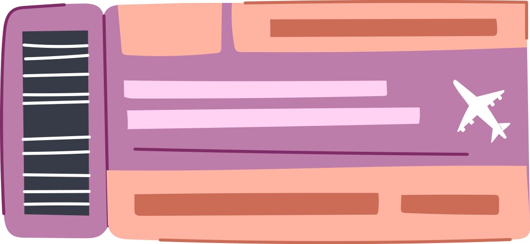 Arrival boarding pass cartoon Royalty Free Vector Image