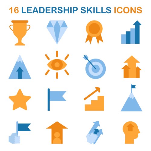 Leadership skills set top manager soft Royalty Free Vector